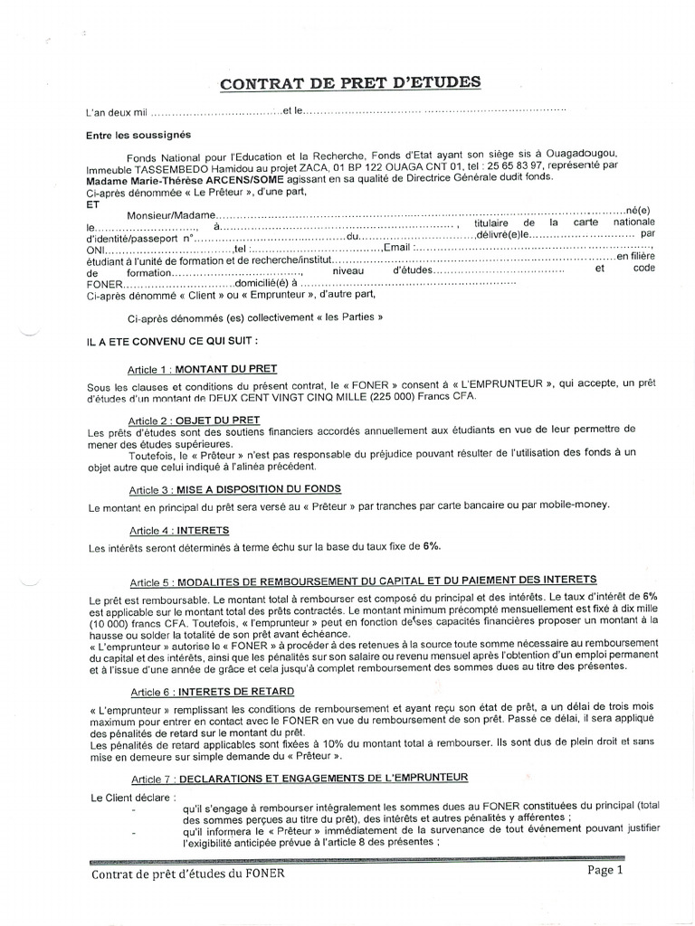 Contrat de Pret | PDF