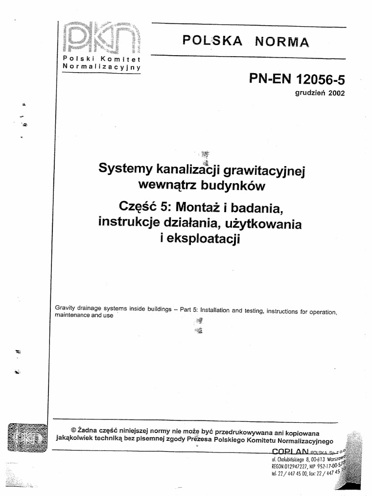 PN-En-12056-5 - Kanalizacja Wewnątrz Budynków.montaż i Badania ...