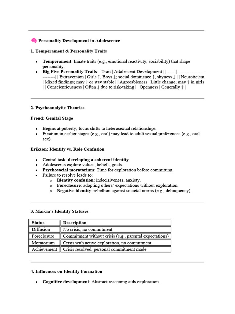 ? Personality Development in Adolescence 7 To 10 | PDF | Adolescence ...
