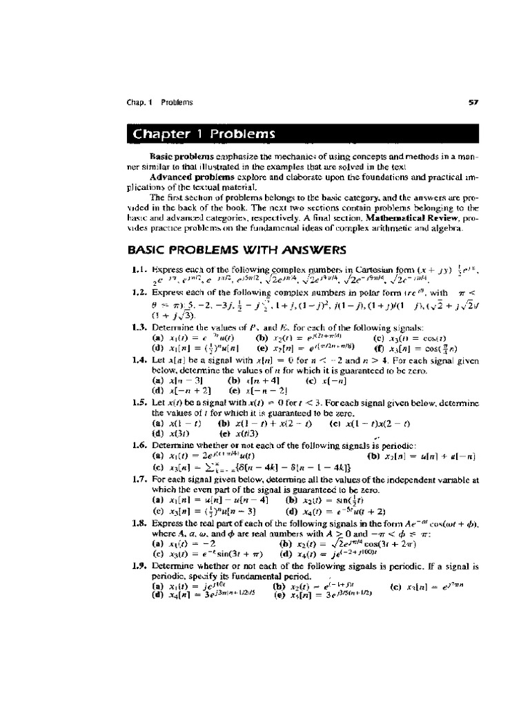 Ch1 Tutorial Sheet | PDF