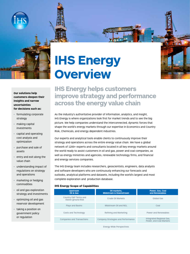 IHS Energy Overview | PDF | Petroleum | Petroleum Industry