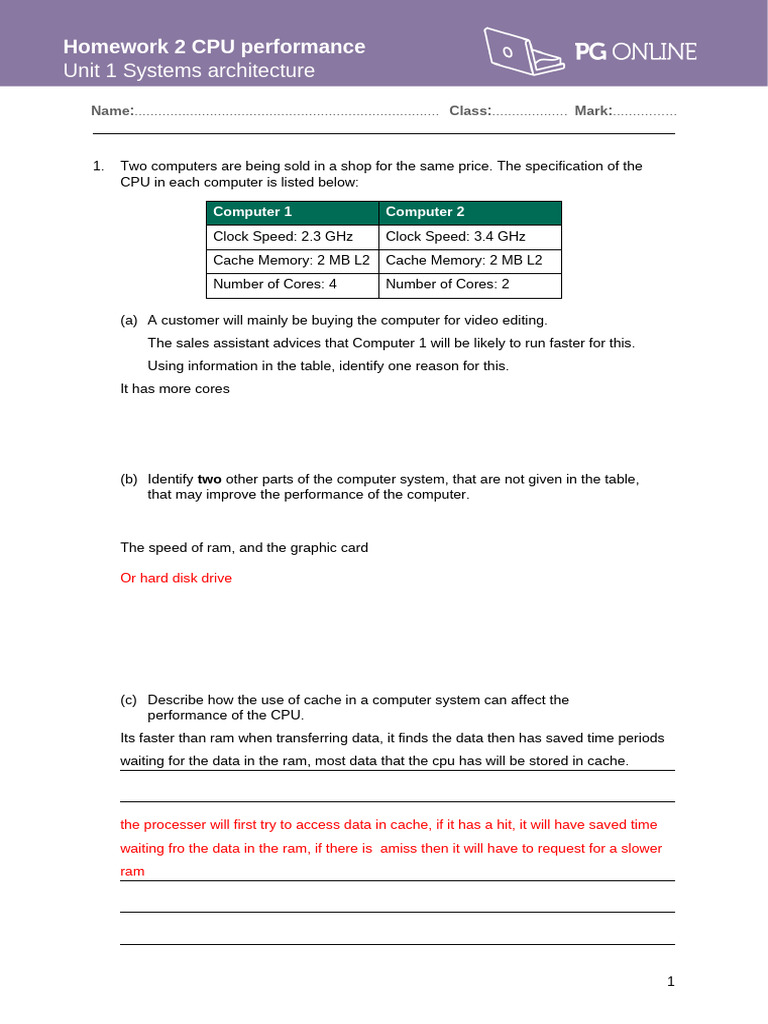 t2 homweowlr anarkoya | PDF | Random Access Memory | Central Processing Unit