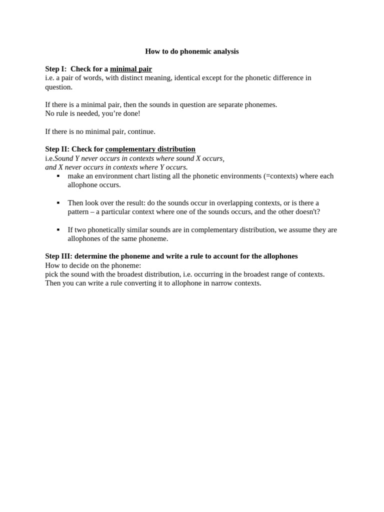 How to Do Phonemic Analysis 2 | PDF