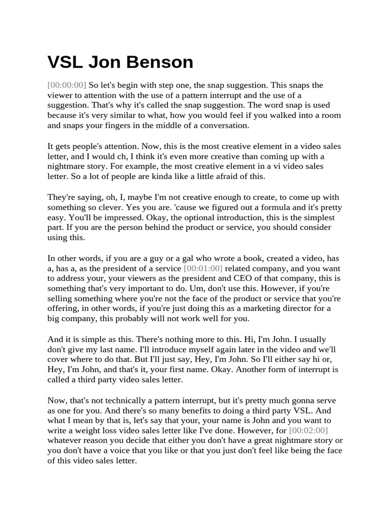 Mastering Video Sales Letters: Snap Suggestions | PDF