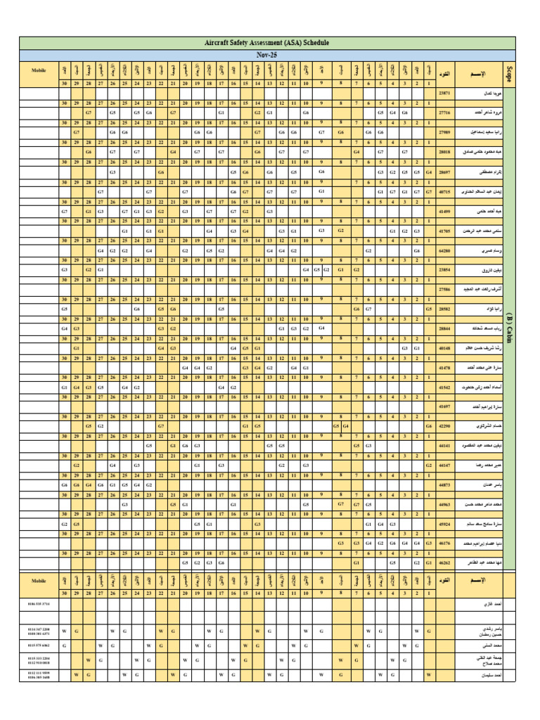 ASA Schedule November 2025 Scope (B) 251030 152022 | PDF
