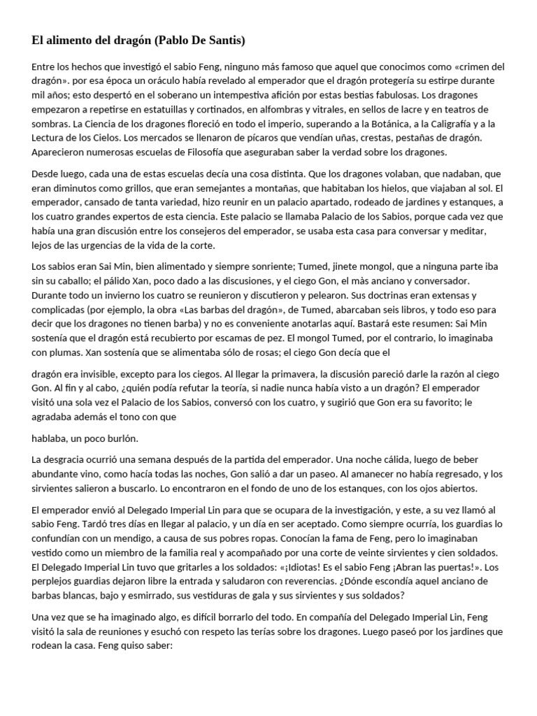 El Alimento Del Dragón | PDF