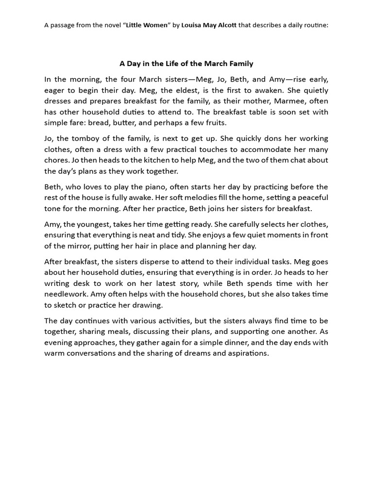 A Day in The Life of The March Family | PDF