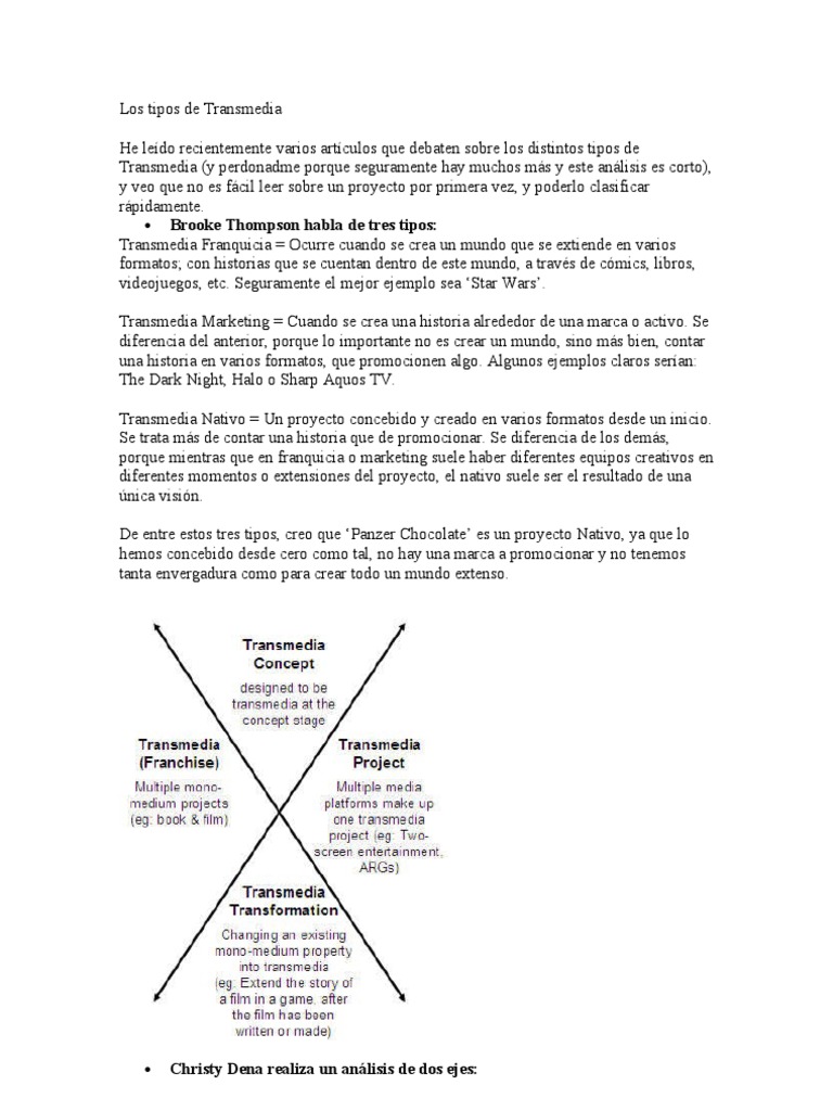Tipos de Proyectos Transmedia | PDF | Videojuegos | Medios de ...