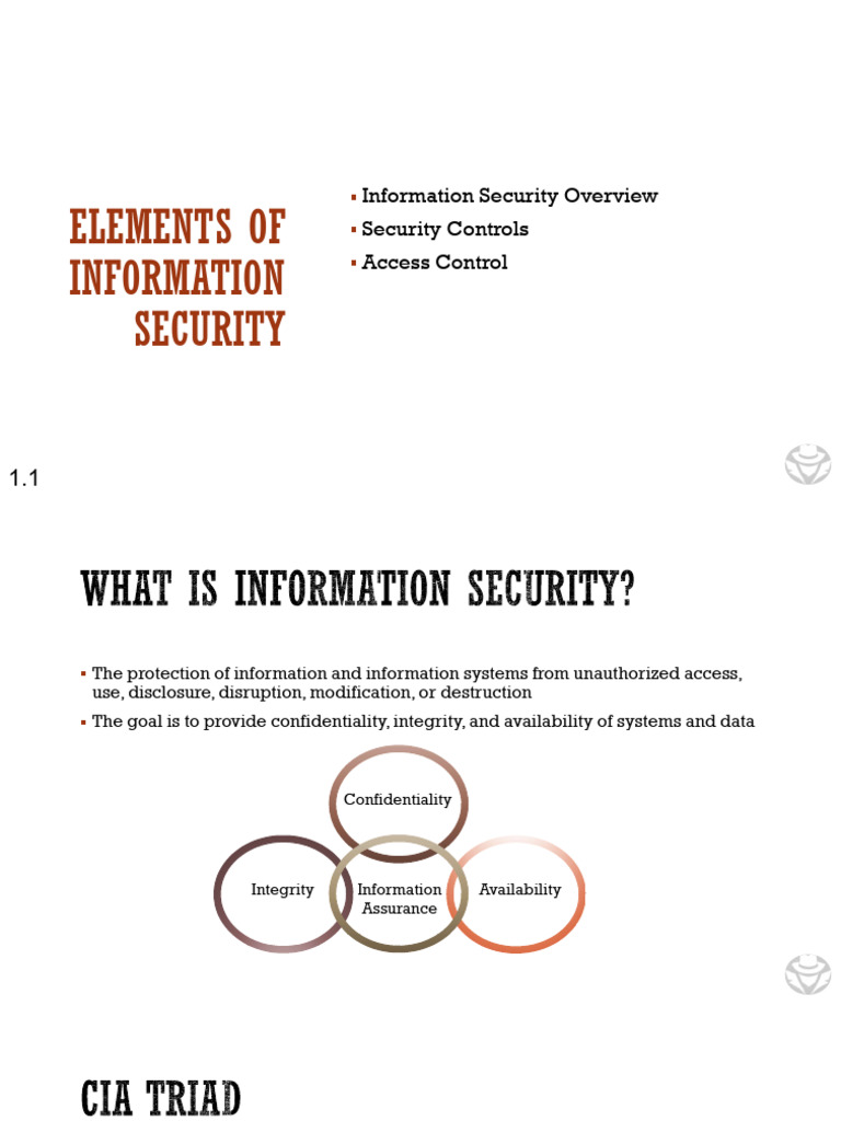 w1 - Elements of Information Security | PDF | Security | Computer Security