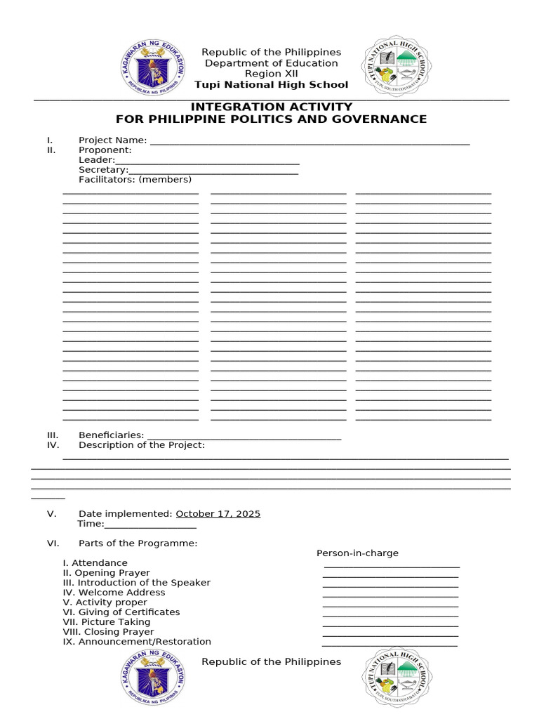 Philippine Politics and Governance Activity | PDF