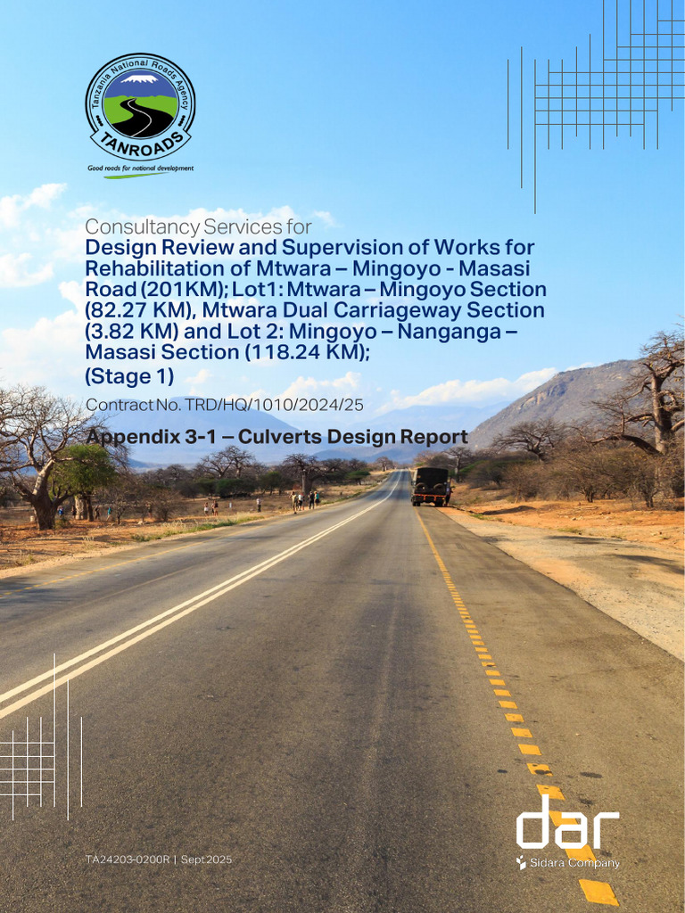 Appendix 3-1 - Culverts Design Report | PDF | Road | Bridge