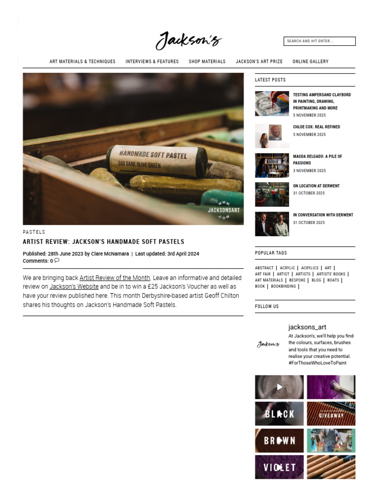 Artist Review - Jackson's Handmade Soft Pastels - Jackson's Art Blog ...