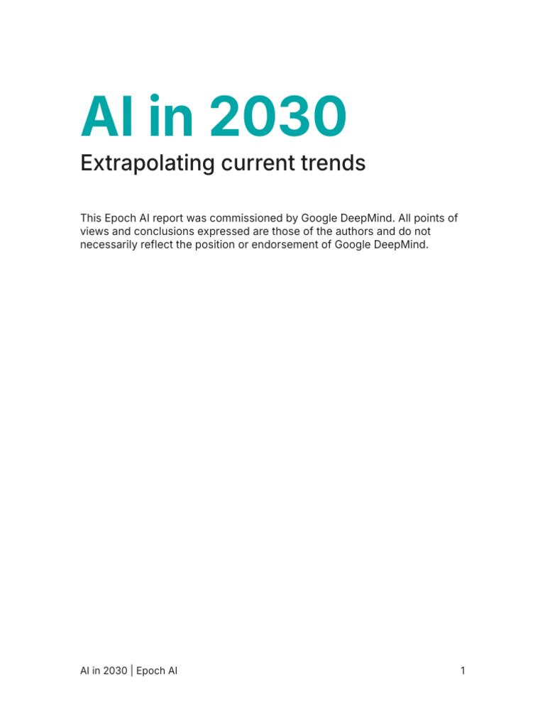 AI in 2030 - Extrapolating Current Trends | PDF | Artificial ...