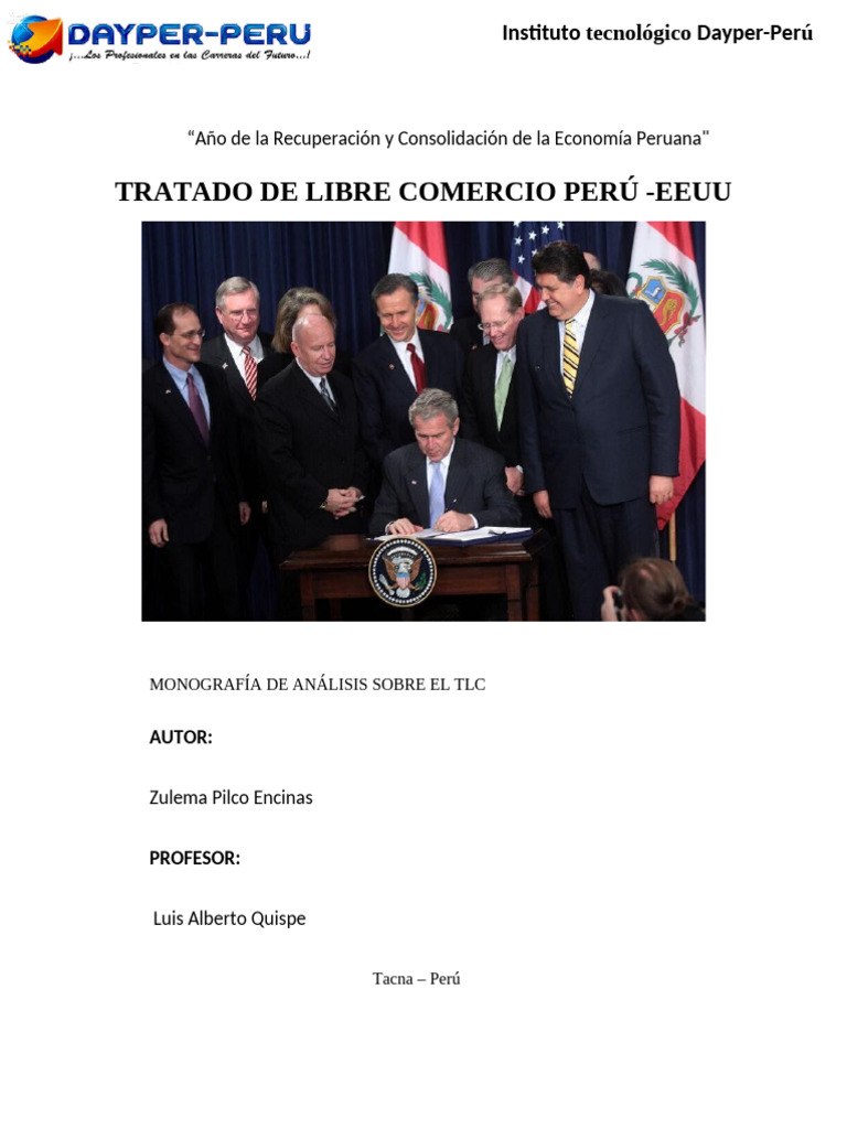 Impacto del TLC Perú-EEUU en la Economía | PDF | Tratado de Libre ...