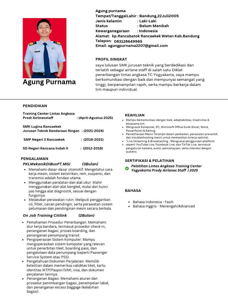 Lulusan SMK Terlatih Airlines Staff | PDF