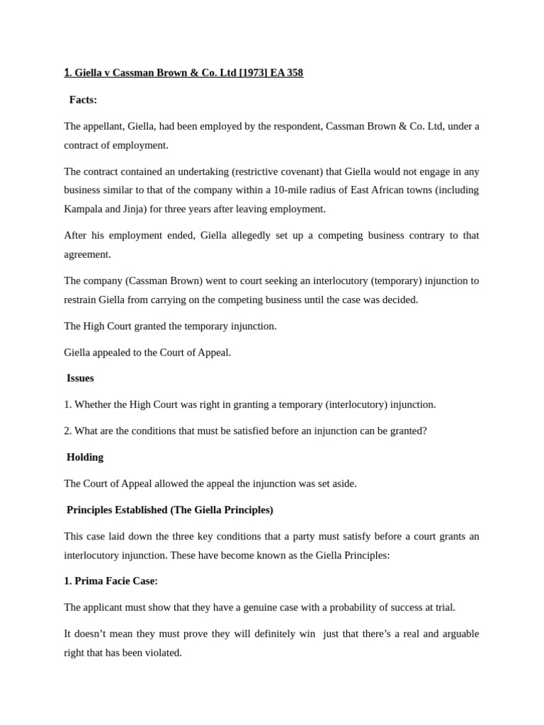 ? Case Summary Civil Procedure | PDF | Injunction | Damages