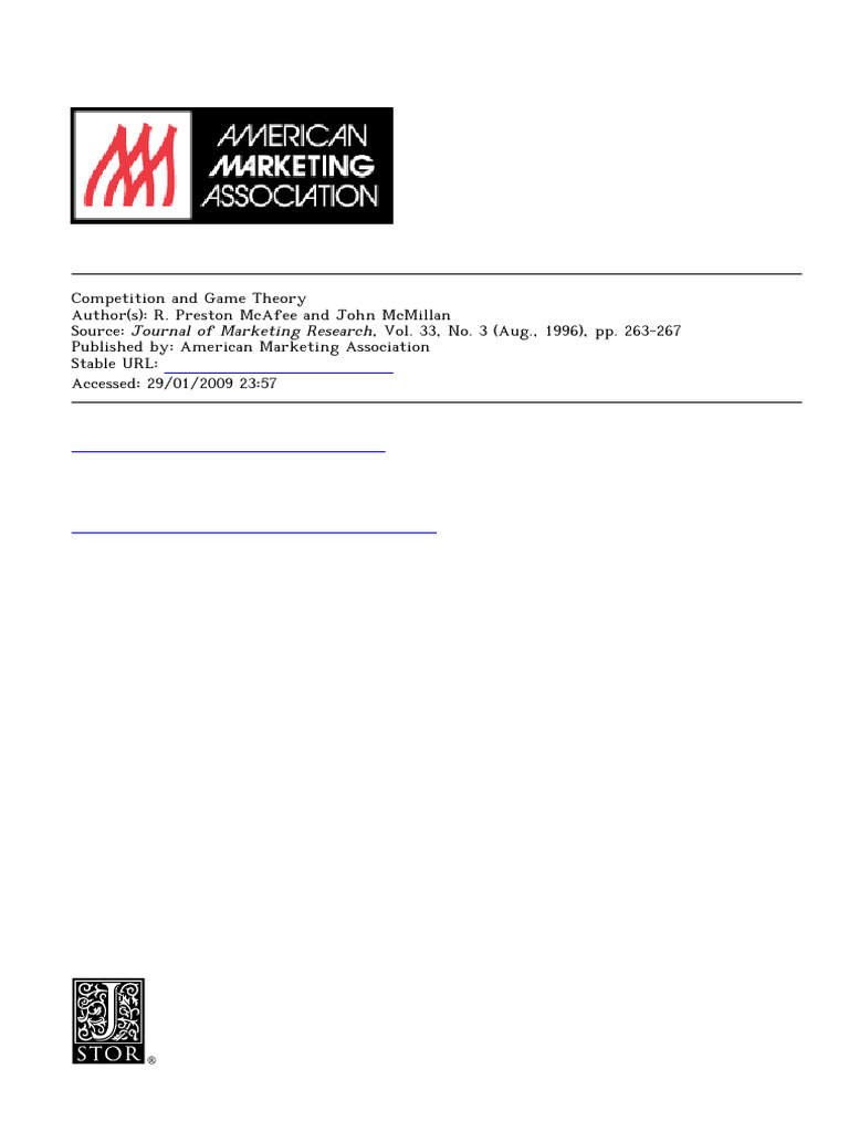 Game Theory Insights on Competition | PDF | Auction | Market (Economics)