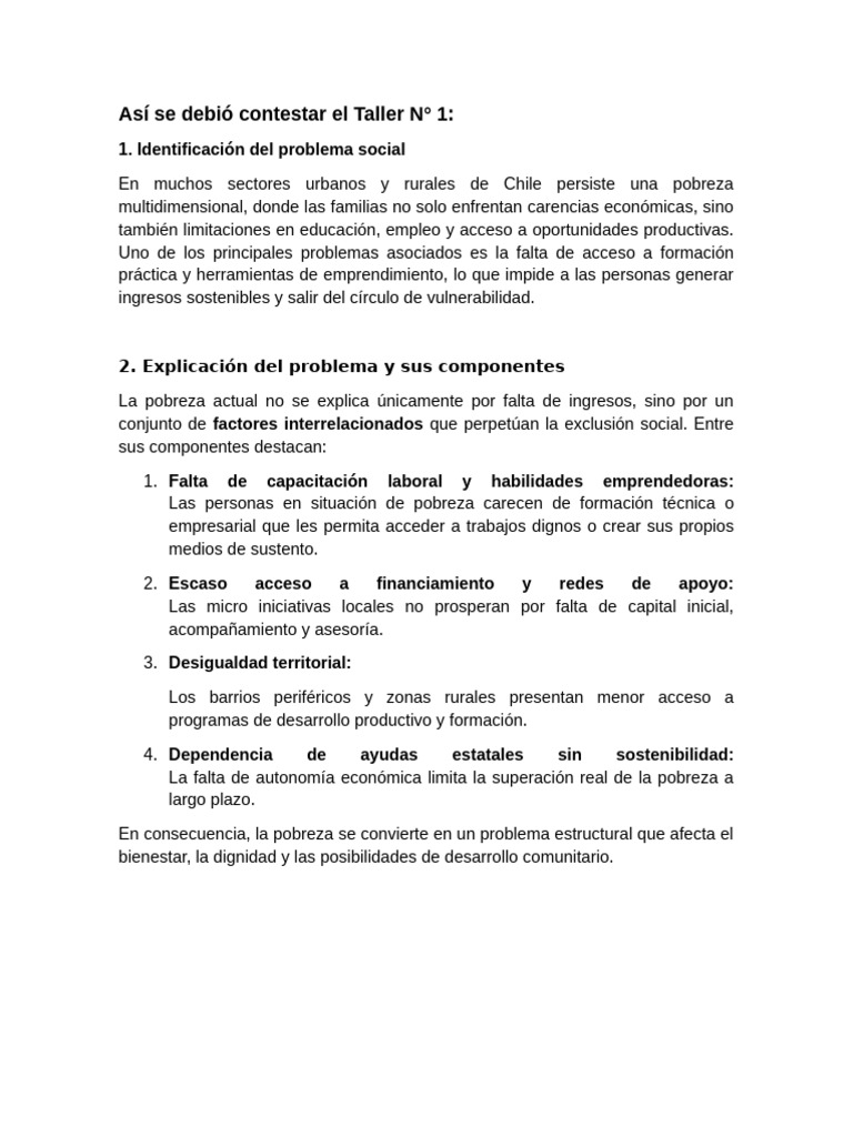 Así Se Debió Contestar El Taller 1 | PDF | Pobreza | Pobreza e indigencia
