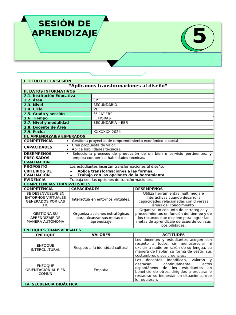 5º Ses Act 5 - Ept 2024 | PDF | Maestros | Aprendizaje