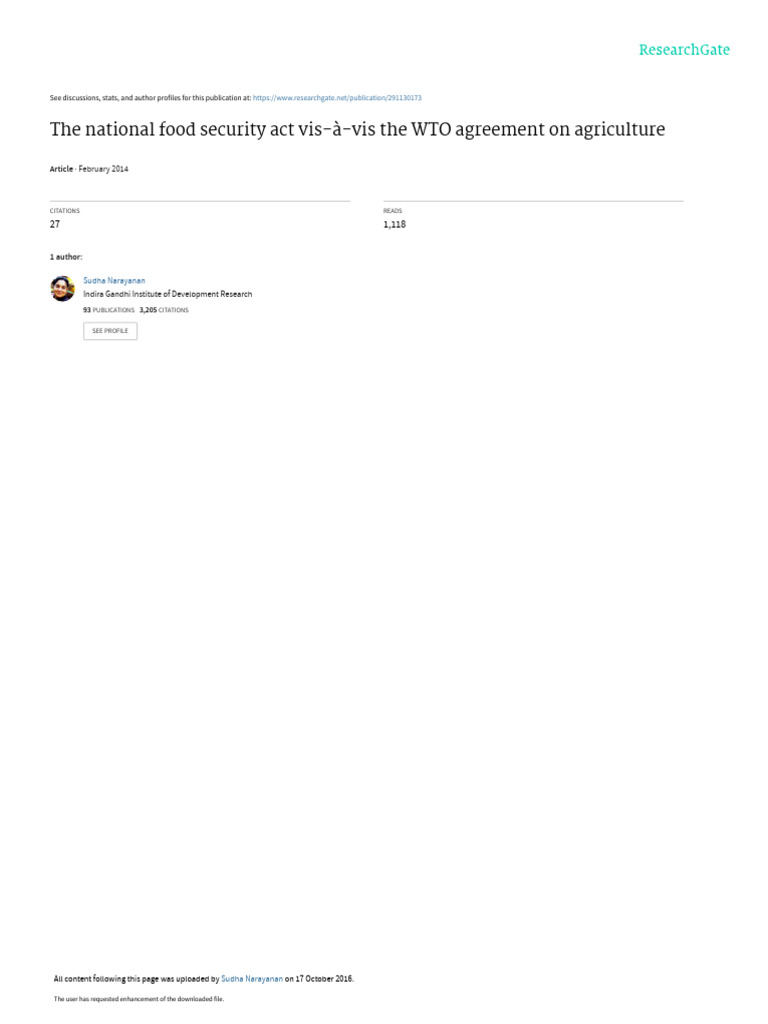 NFSA WTO Highlighted ALL | PDF | Subsidy | Economies