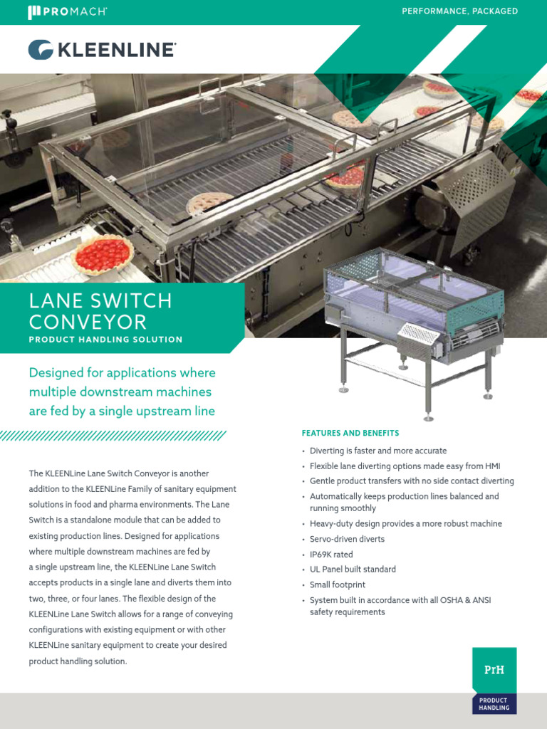 KLEENLine Lane Switch Conveyor Overview | PDF