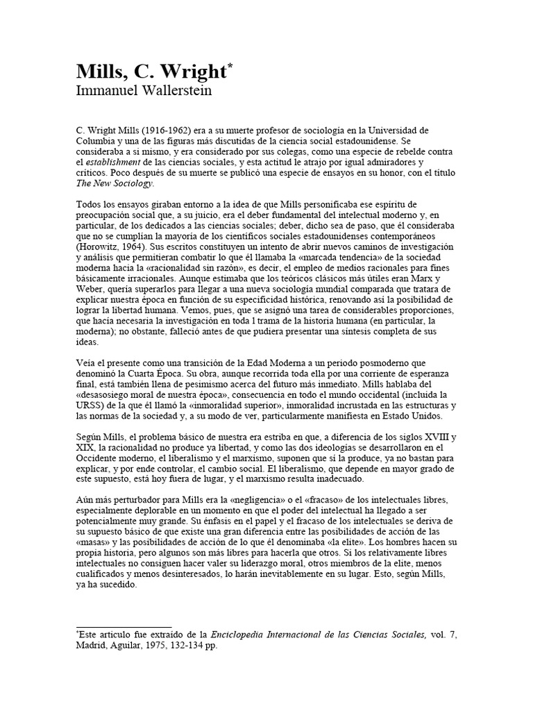 Wallerstein Mills | PDF | marxismo | Karl Marx