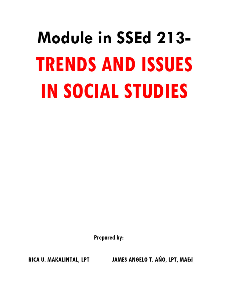 Trends and Issues in Social Studies Module | PDF | Life Expectancy ...