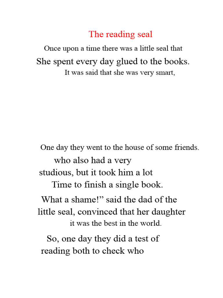 The Reading Seal Alejandra and Helen | PDF