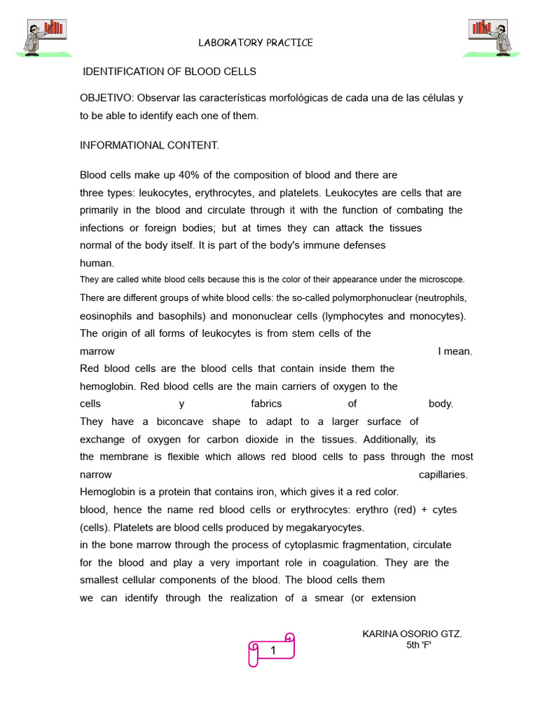 Practice of Blood Cell Identification | PDF | White Blood Cell | Red ...