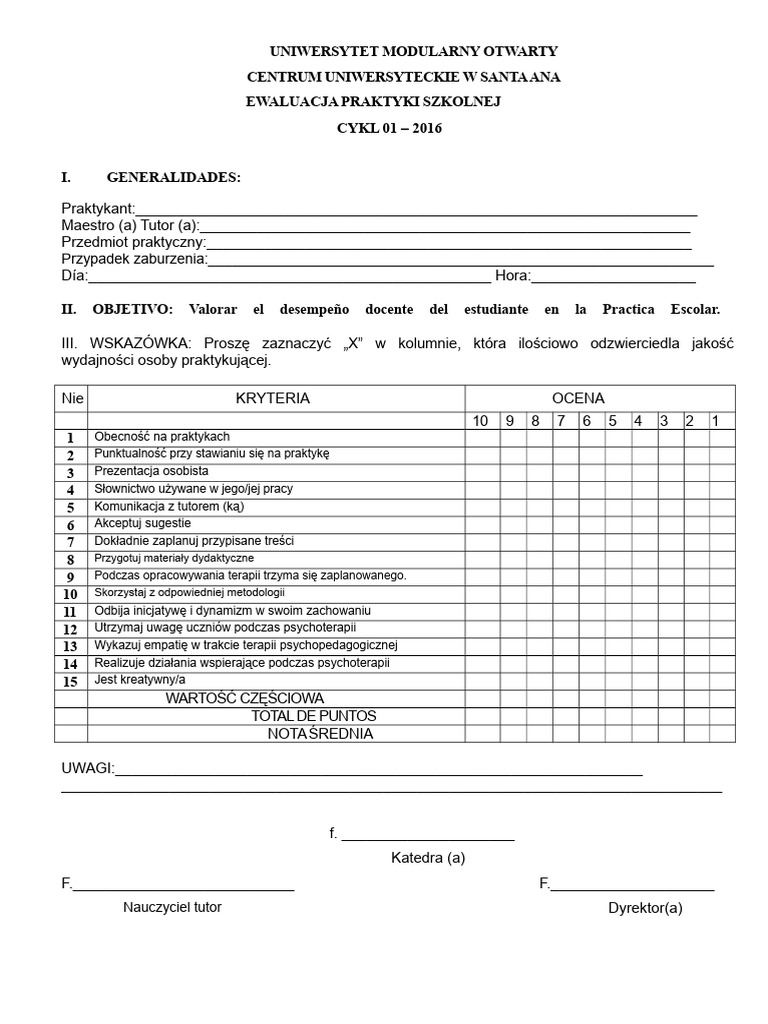 Formularze Szkolne | PDF