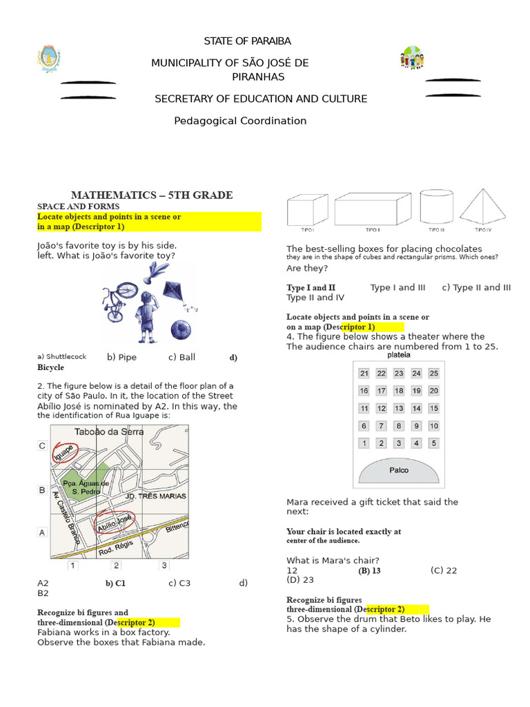 Math Question Bank 5th Grade | PDF | Shape | Mathematics