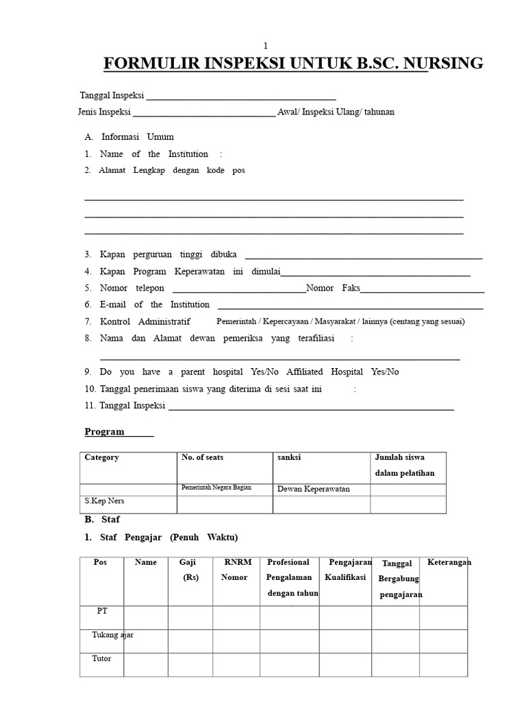 Inspection Proforma BSC PDF | PDF