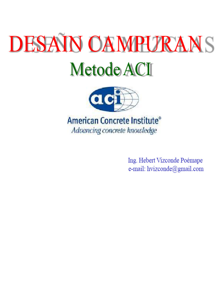 Desain Campuran Sesuai Dengan Standar ACI | PDF