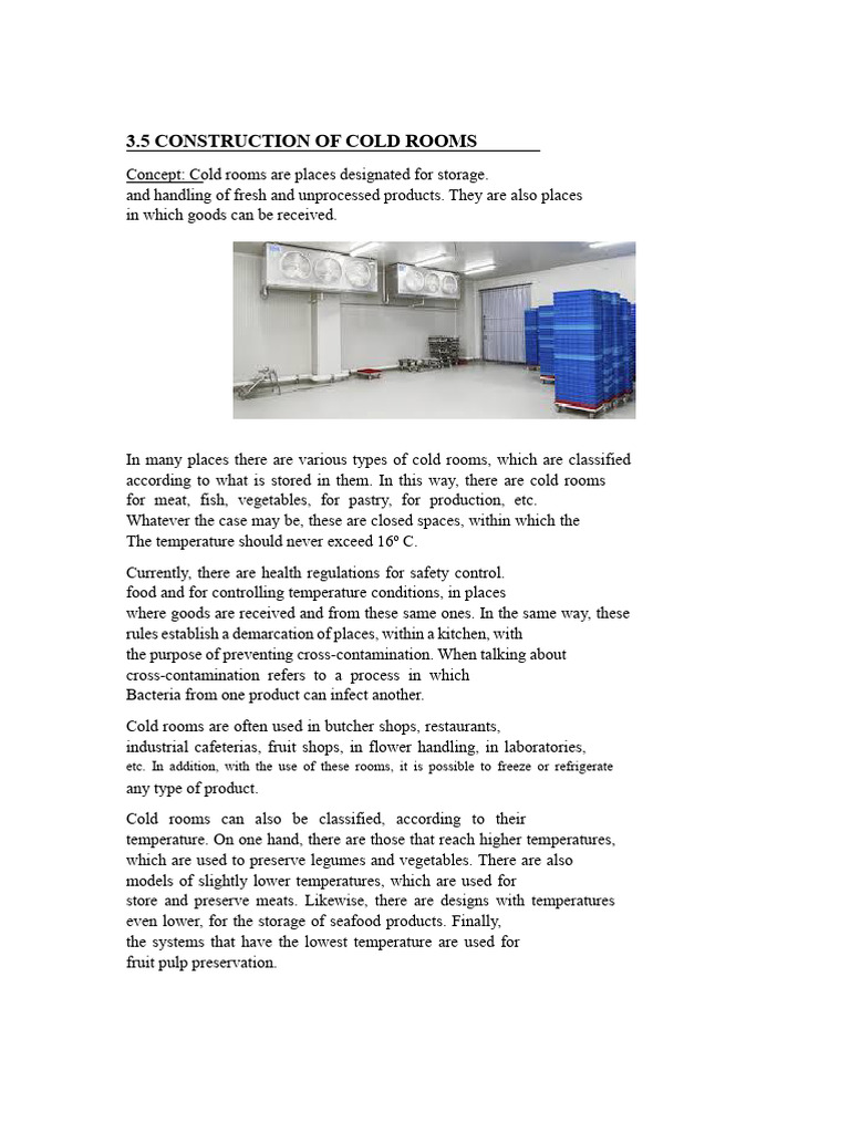 Cold Room Construction Guidelines | PDF | Refrigeration | Thermal ...