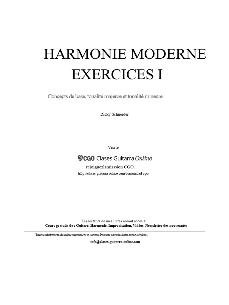 Exercices d'Harmonie Moderne I | PDF | Mode (musique) | Harmonie