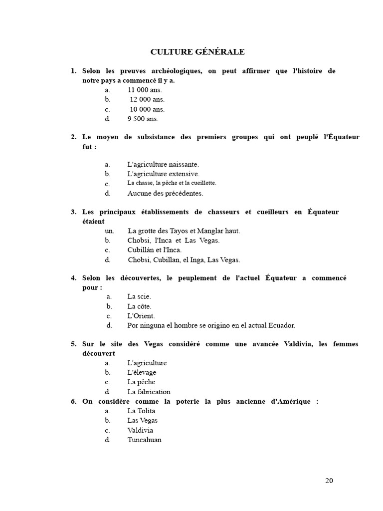 Questionnaire Police Résolu | PDF | Équateur | Francisco Pizarro