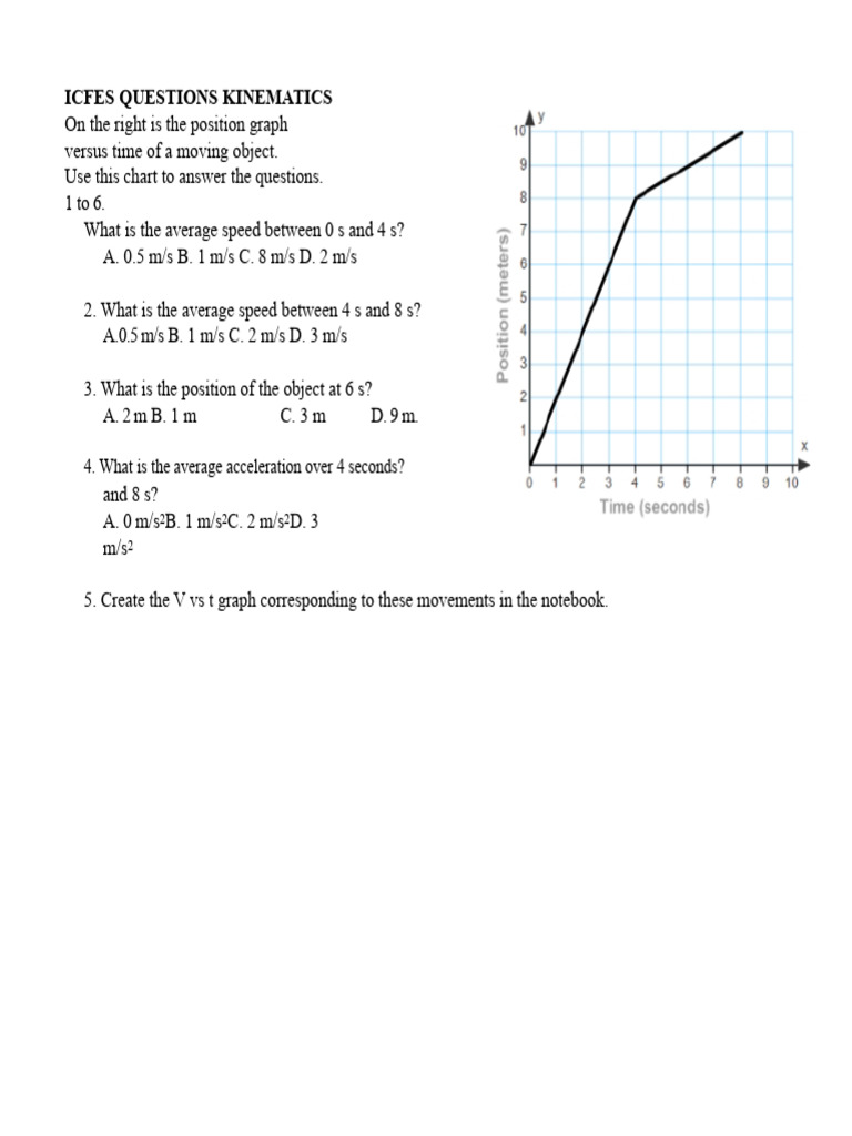 Icfes Kinematics Questions | PDF | Acceleration | Speed