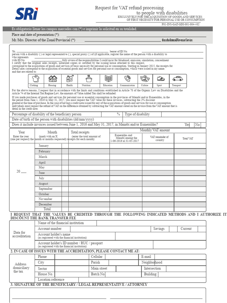 VAT Refund Request for Disabled Individuals | PDF | Value Added Tax ...