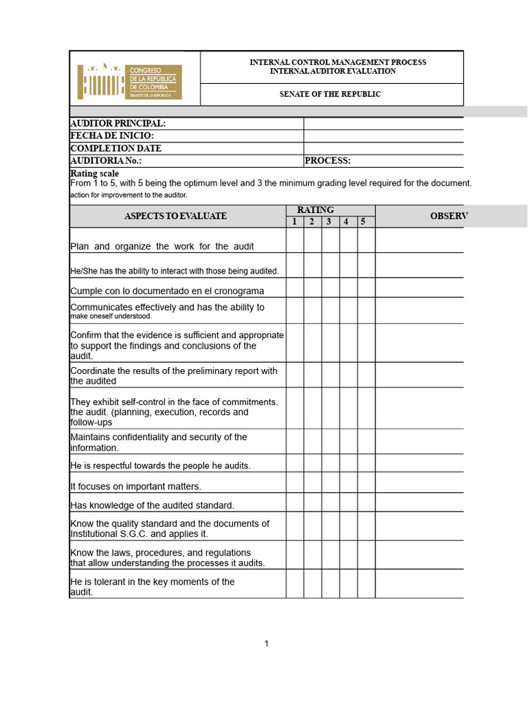 CI-Fr15 Internal Auditor Work Sheet Format V2 | PDF | Internal Audit ...