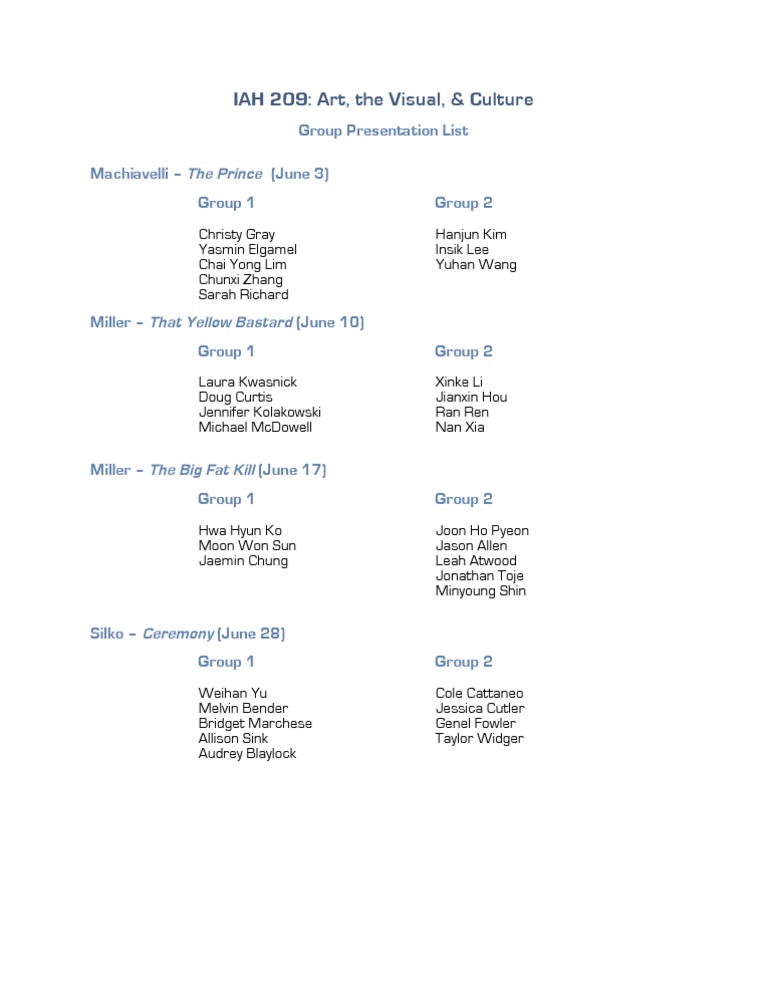 Presentation List | PDF