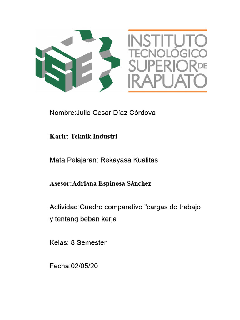 Tabel Perbandingan Beban Kerja dan Beban Kerja Berlebih | PDF