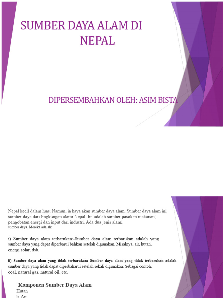 SUMBER DAYA ALAM DI NEPAL.pptx | PDF