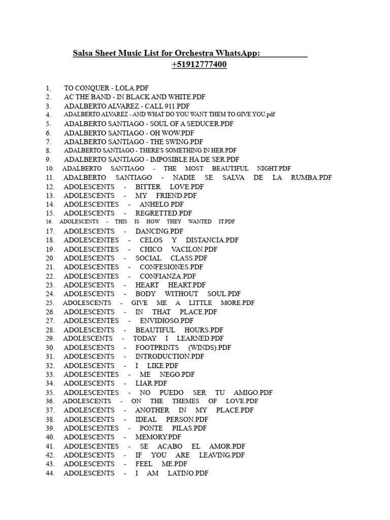Salsa Sheet Music for Orchestra | PDF | Spanish Language Music