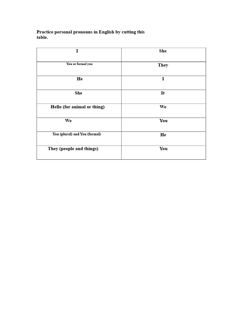 7th Grade Personal Pronouns Practice | PDF | Pronoun | English Language