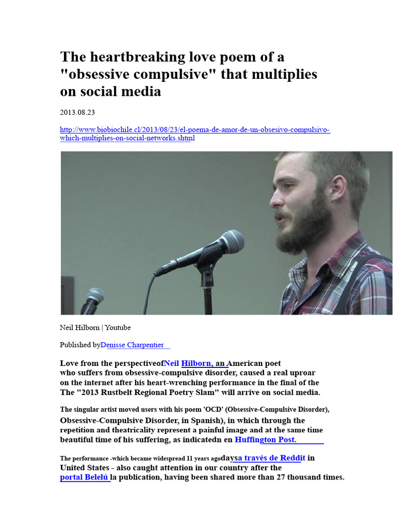 The Heartbreaking Love Poem of One | PDF | Obsessive–Compulsive Disorder