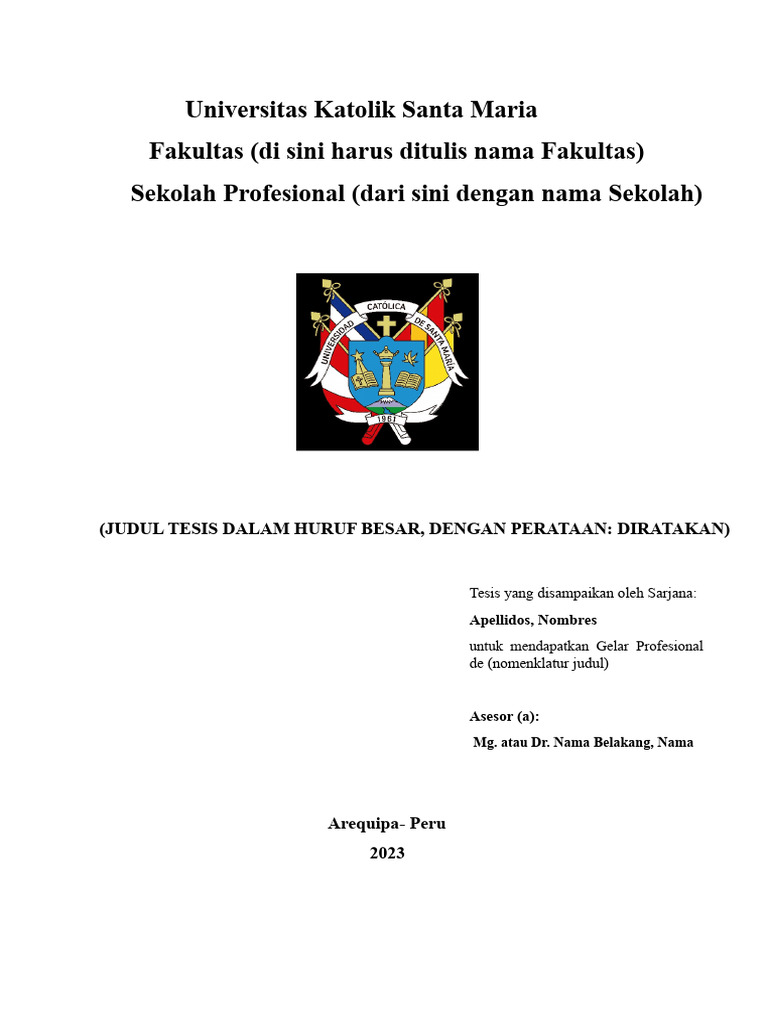 Tesis Fakultas Universitas Katolik 2023 | PDF
