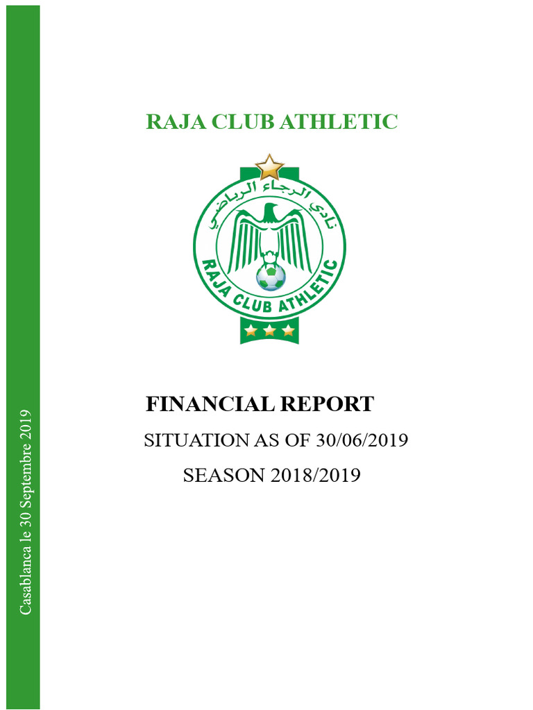 Financial Report Raja Club Athletic | PDF | Fixed Asset | Depreciation