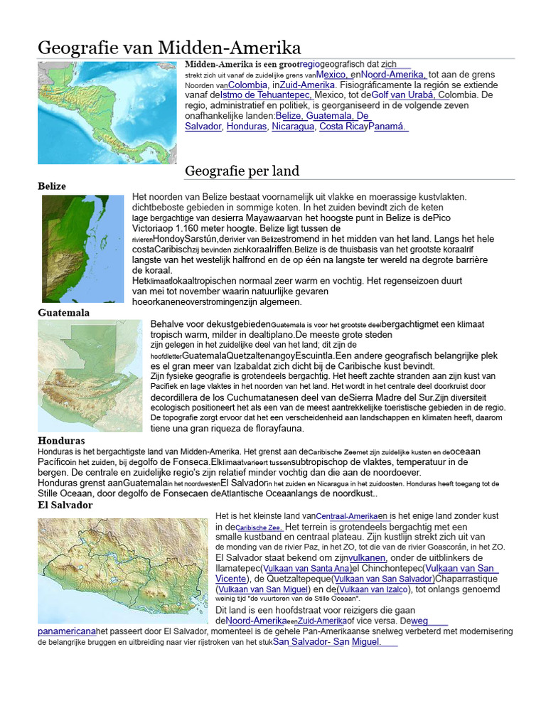 Geografie Van Midden-Amerika | PDF