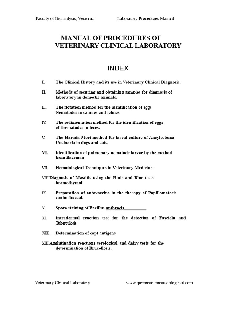 Veterinary Clinical Laboratory Procedures Manual 2 | PDF | Immune ...