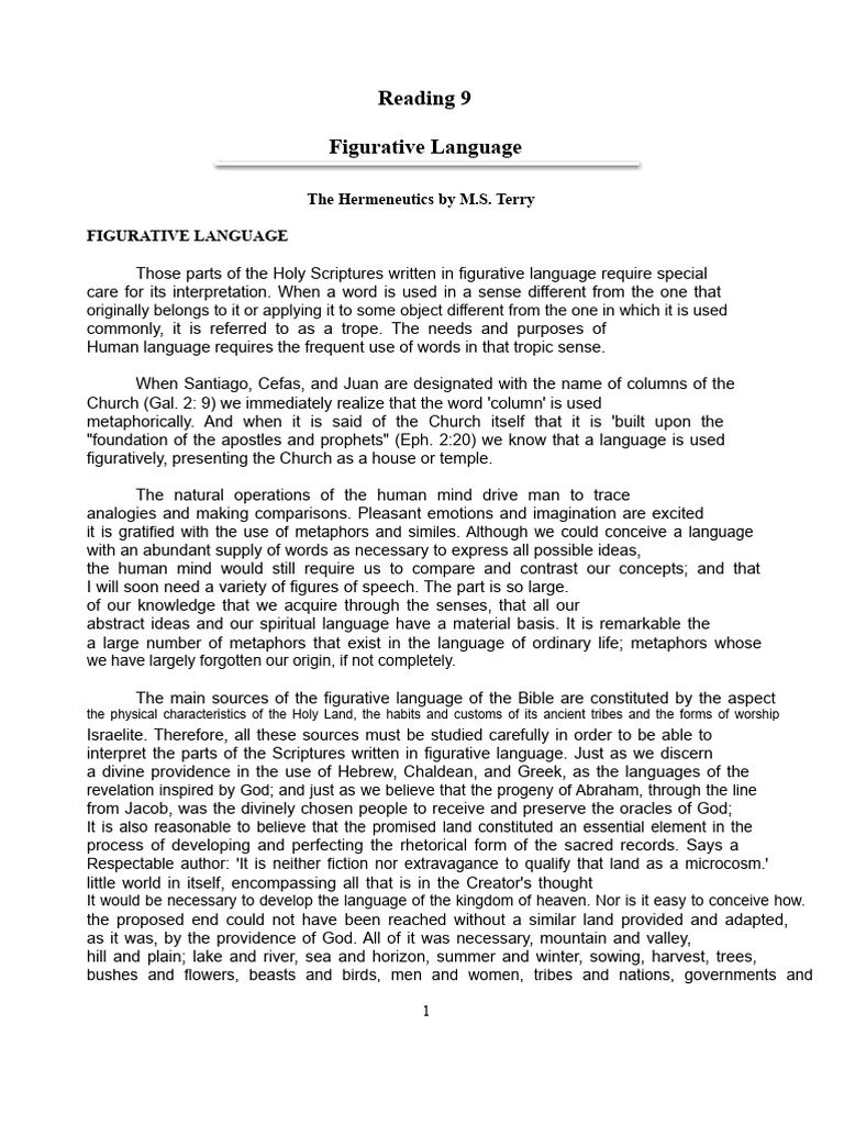 Figurative Language.doc | PDF | God | Metaphor
